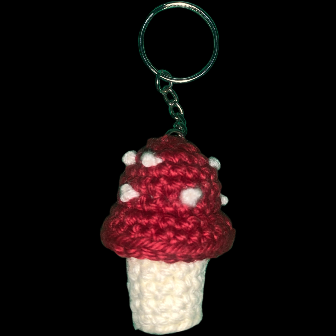 Mushroom Keychain – Button Eye Crochet